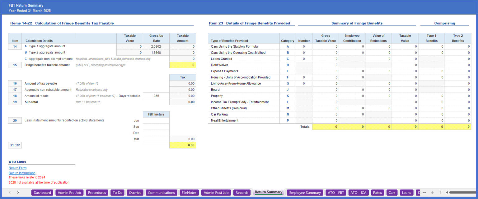 FBT Workpapers - All Employer Types - All Benefit Types